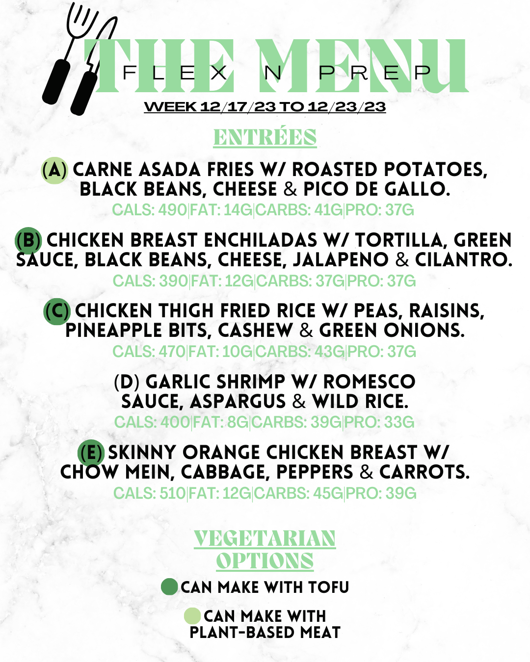 5 Meals - Weekly Subscription - Flex n Prep